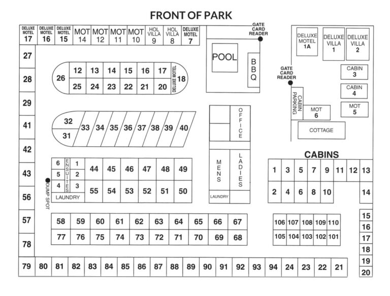 Park Map | Harbour Lights Caravan Park